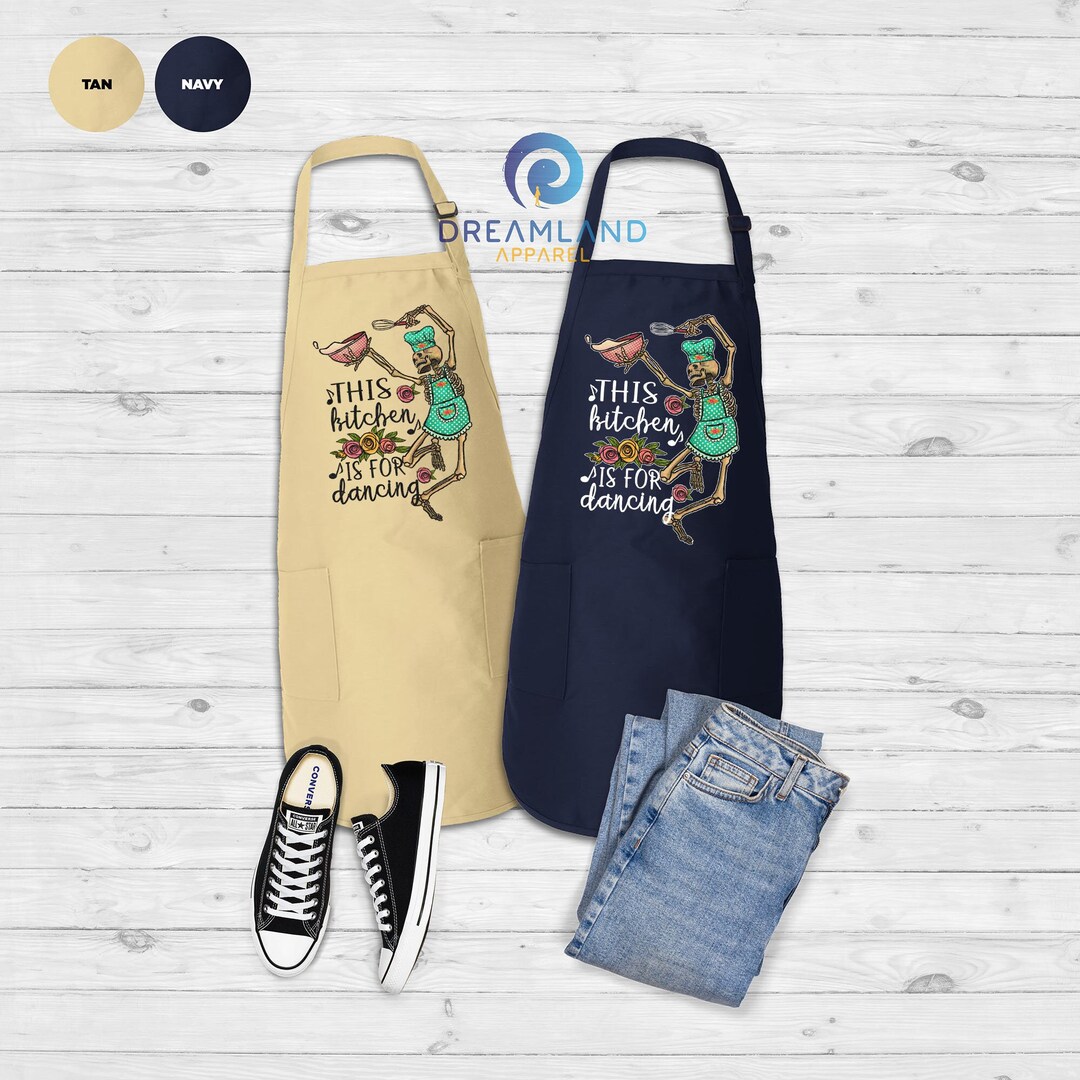 This Kitchen is for Dancing Apron, Skeleton Apron, Halloween Apron ...