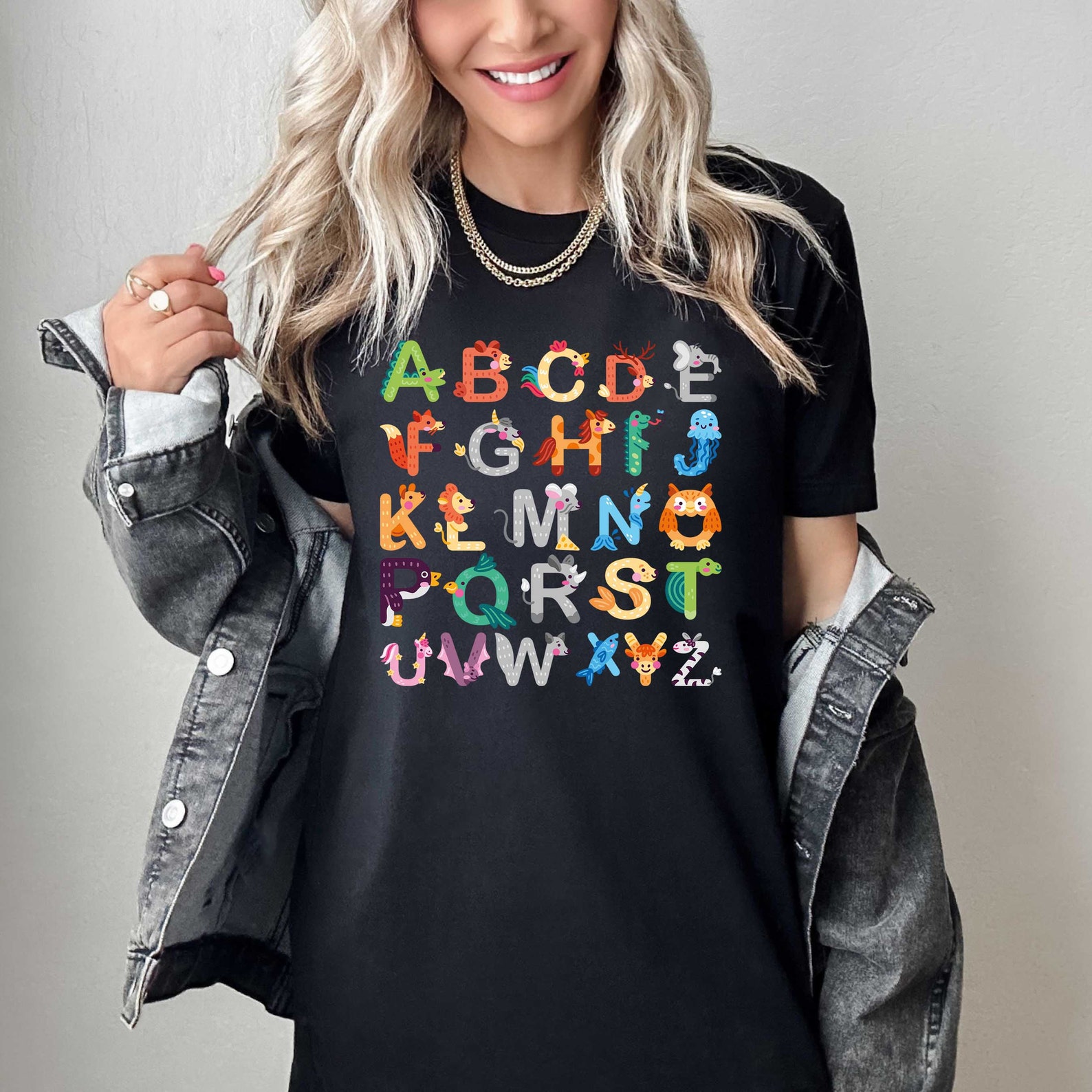 Alphabet Shirt, ABC Shirt, Animals Alphabet T-shirt, Kindergarten ...