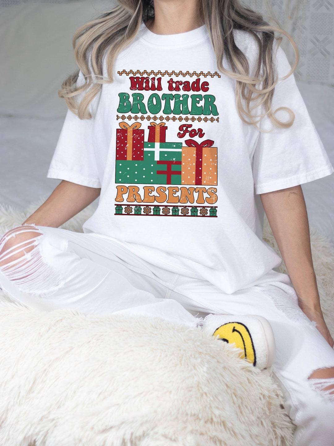 Will Trade Brother for Present T-shirt, Kids Christmas Shirt, Christmas ...