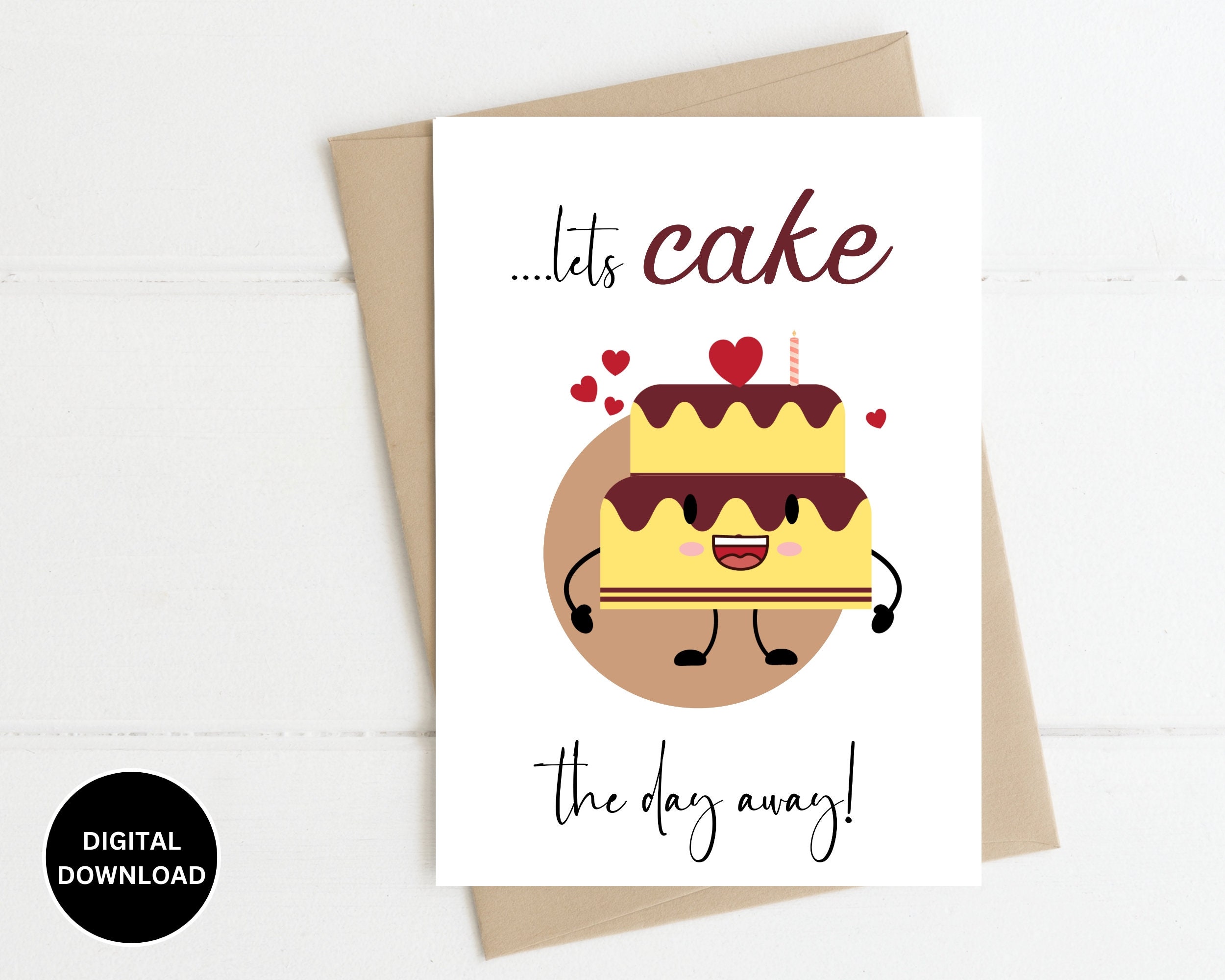 Printable Birthday Card, Digital Downloadable Happy Birthday Card ...