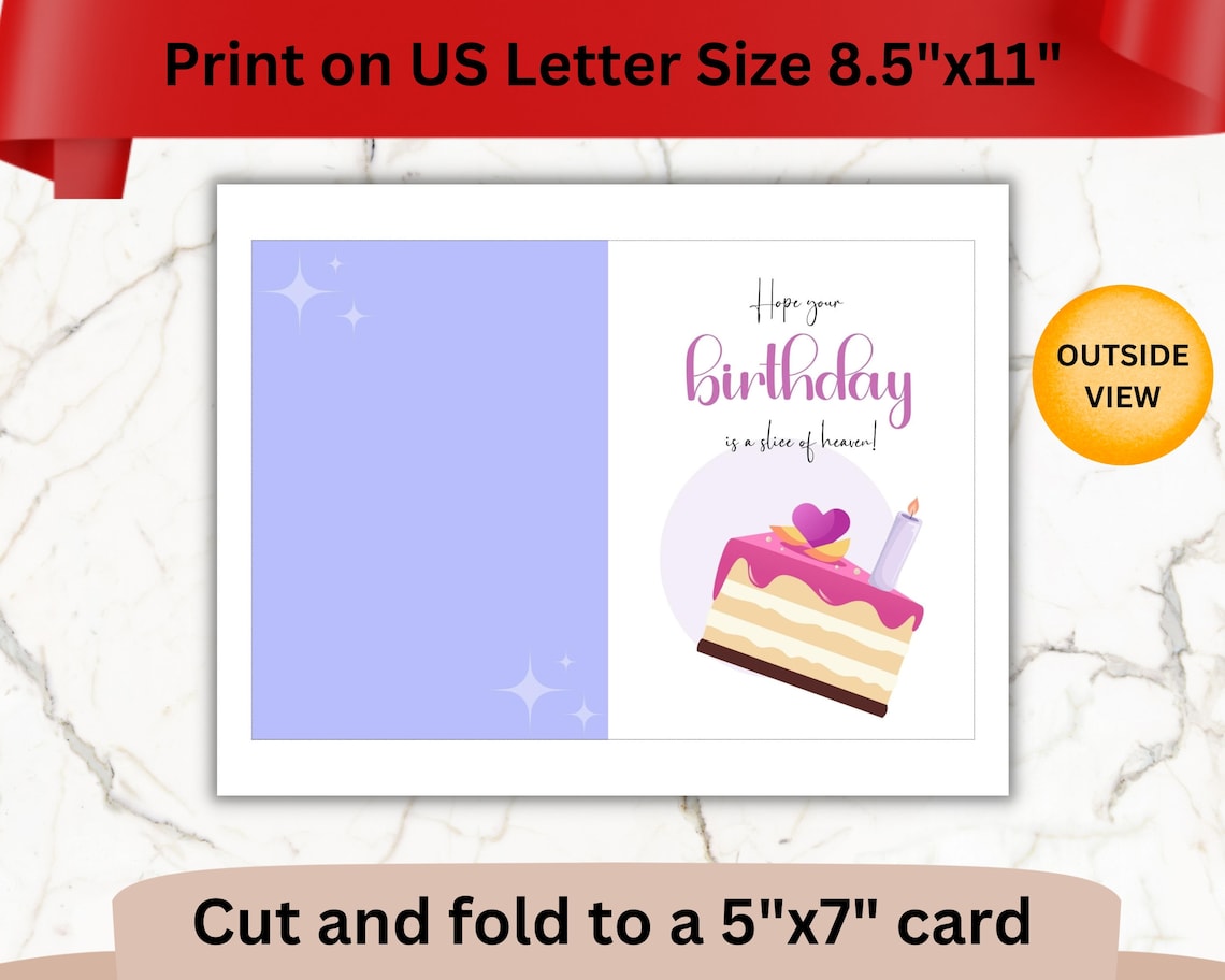 Happy Birthday Digital Printable Card Printable Card Digital Download ...