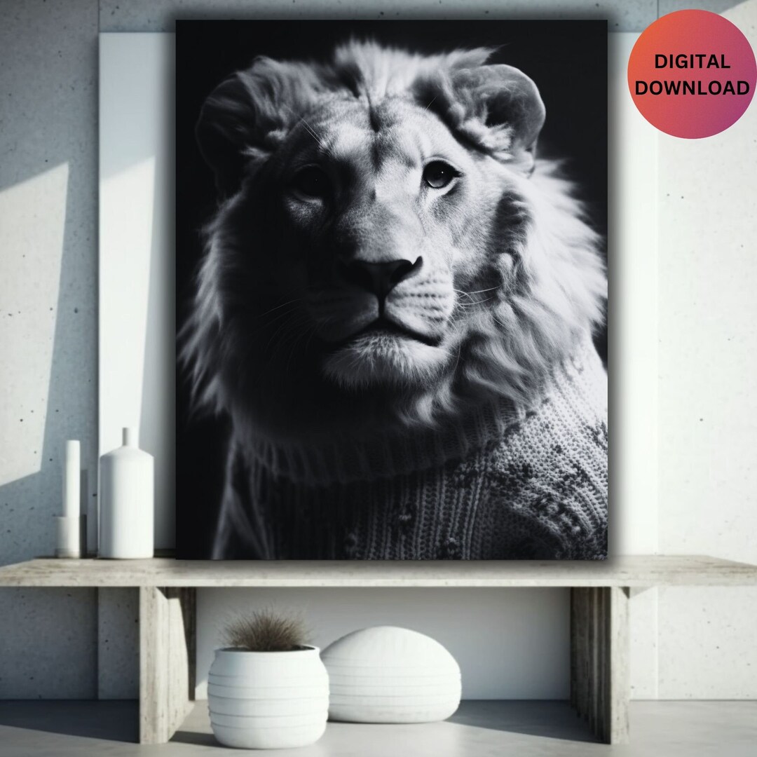Lion in a Sweater V2 Ai Prompt,midjourney Prompt,best Prompts,portrait ...