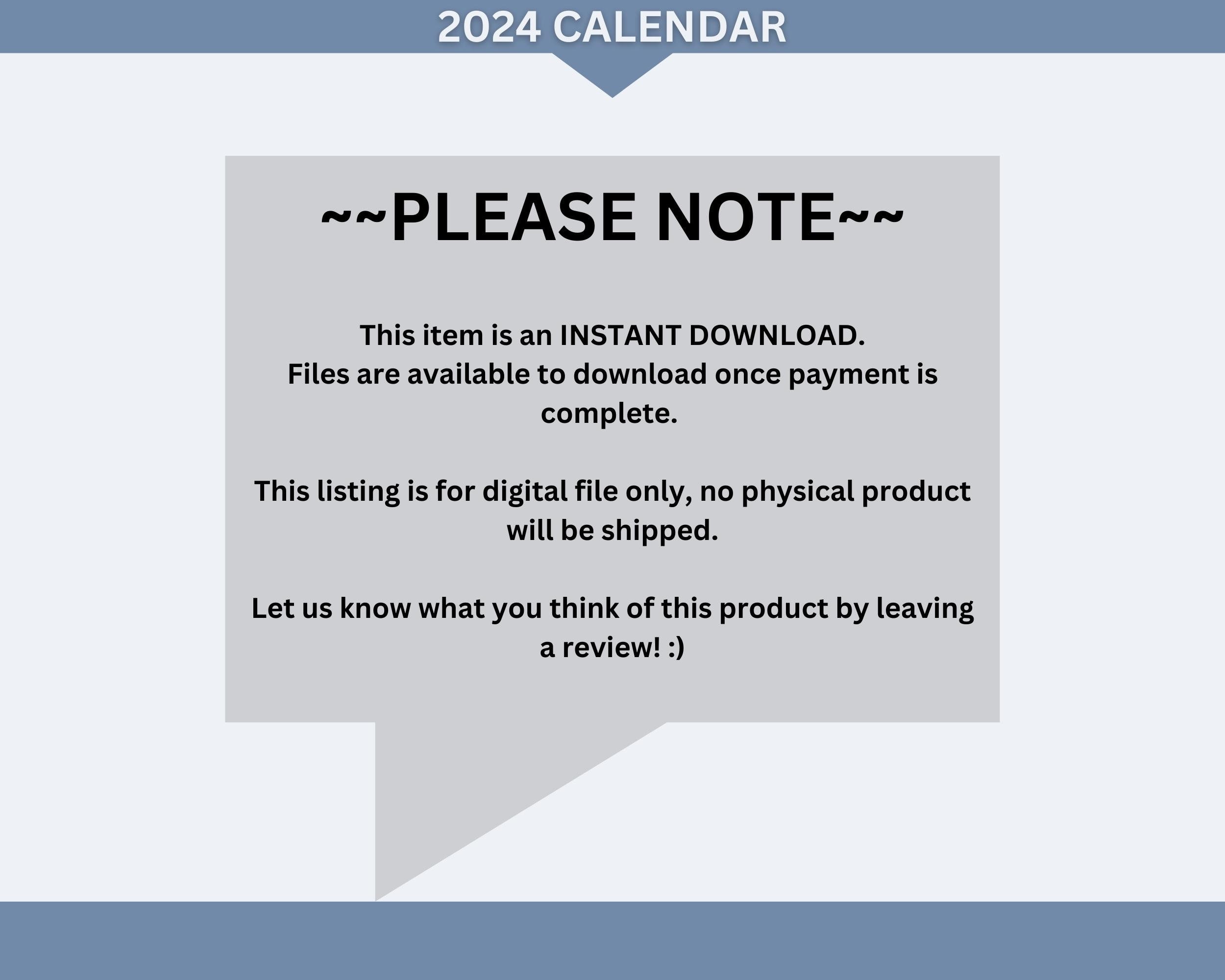 2024 Calendar Bundle Printable Landscape Monthly Calendars 2023-2024 ...