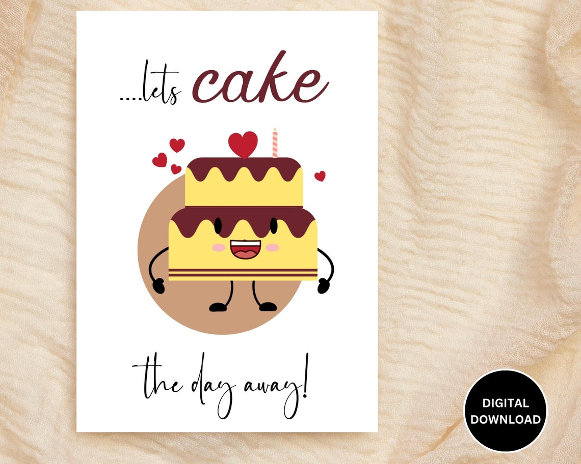 Printable Birthday Card, Digital Downloadable Happy Birthday Card ...