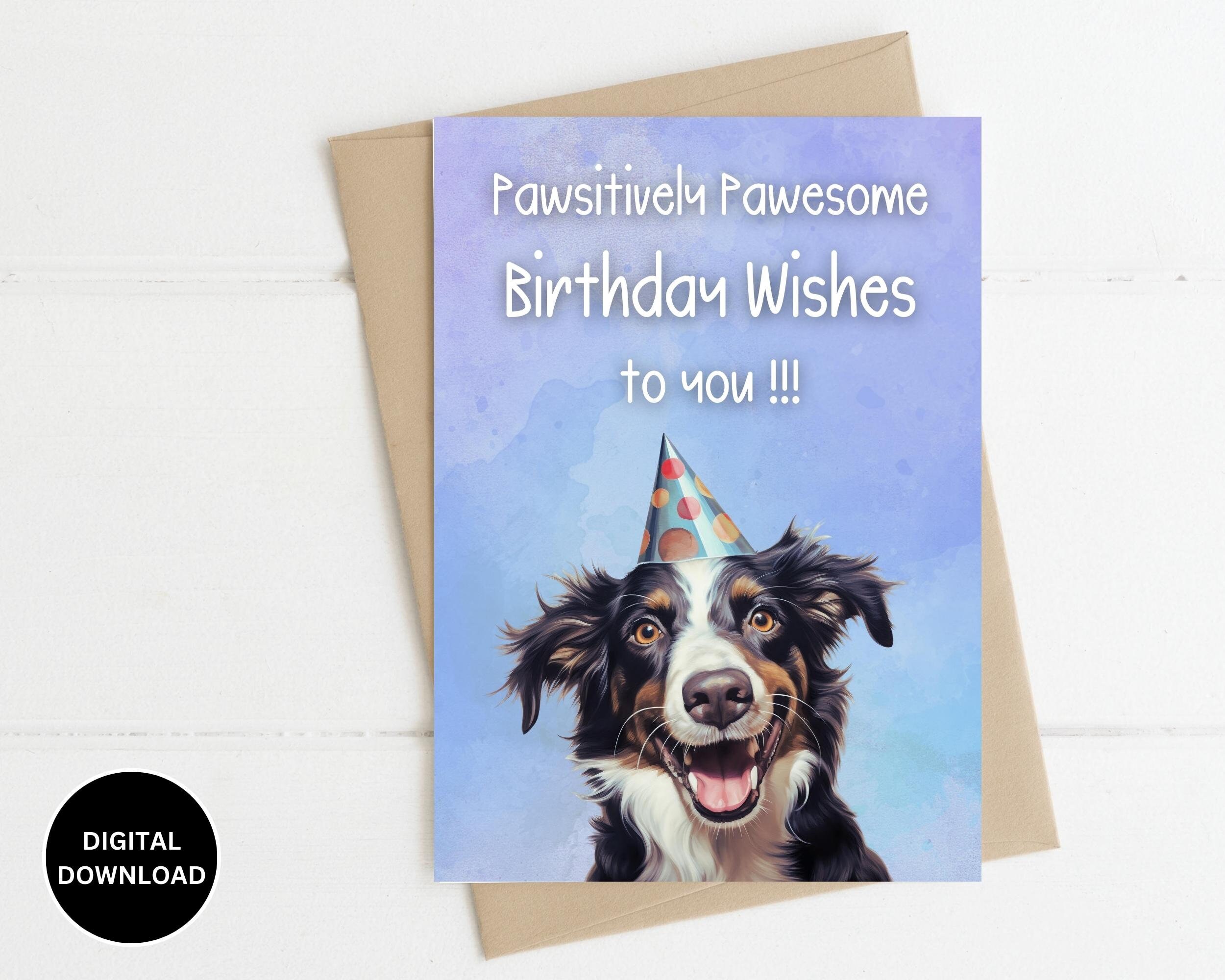 Printable Dog Birthday Card, Printable Birthday Card Funny, Digital ...