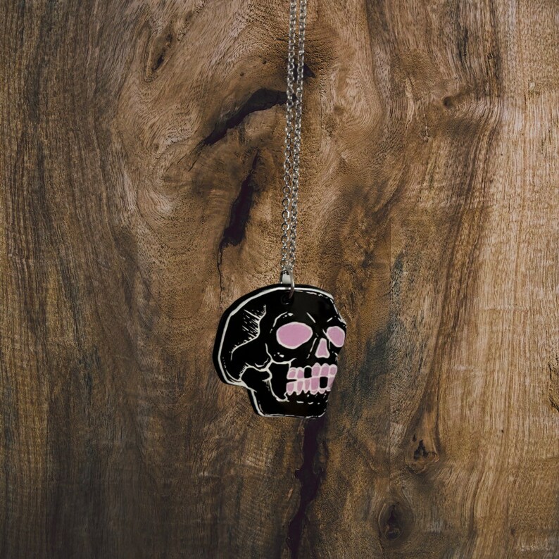 Pastel Goth Spooky Skull Necklace - Etsy