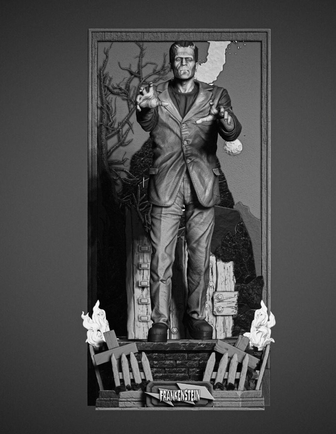 Frankenstein Monster 3d Printed Model Kit 1:16th Scale - Etsy