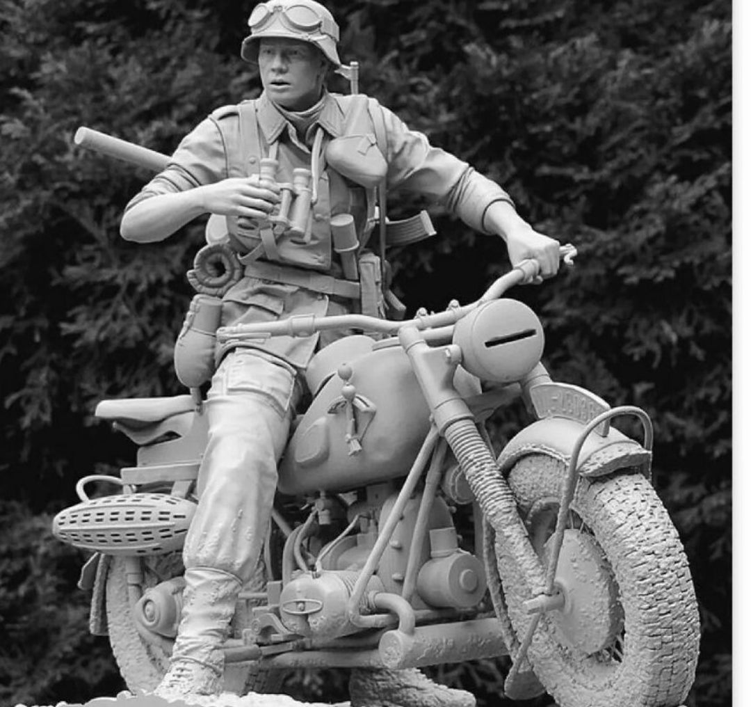 Resin Printed German Motorcycle Ww2 Soldier 120mm 1:16th Scale - Etsy