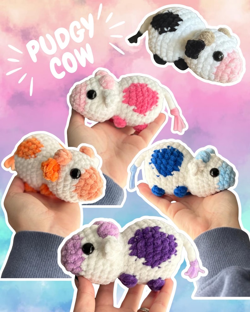 Crochet Pattern Bundle No Sew Pudgy Pals Beginner Amigurumi Animals ...