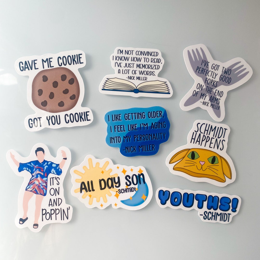 Nick Miller Sticker New Girl Sticker Jessica Day Book Sticker Bookish ...