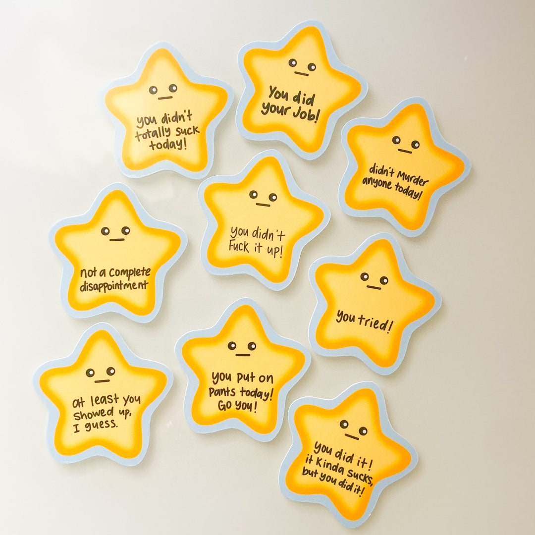 Gold Star Stickers Funny Stickers Snarky Stickers Adult Humor Sarcastic ...