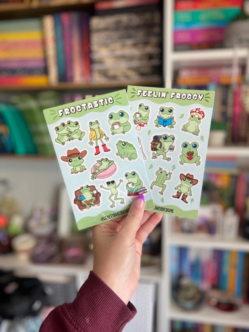 Frog Sticker Sheets Feeling Froggy Stickers Frog Lover Gift Waterproof ...