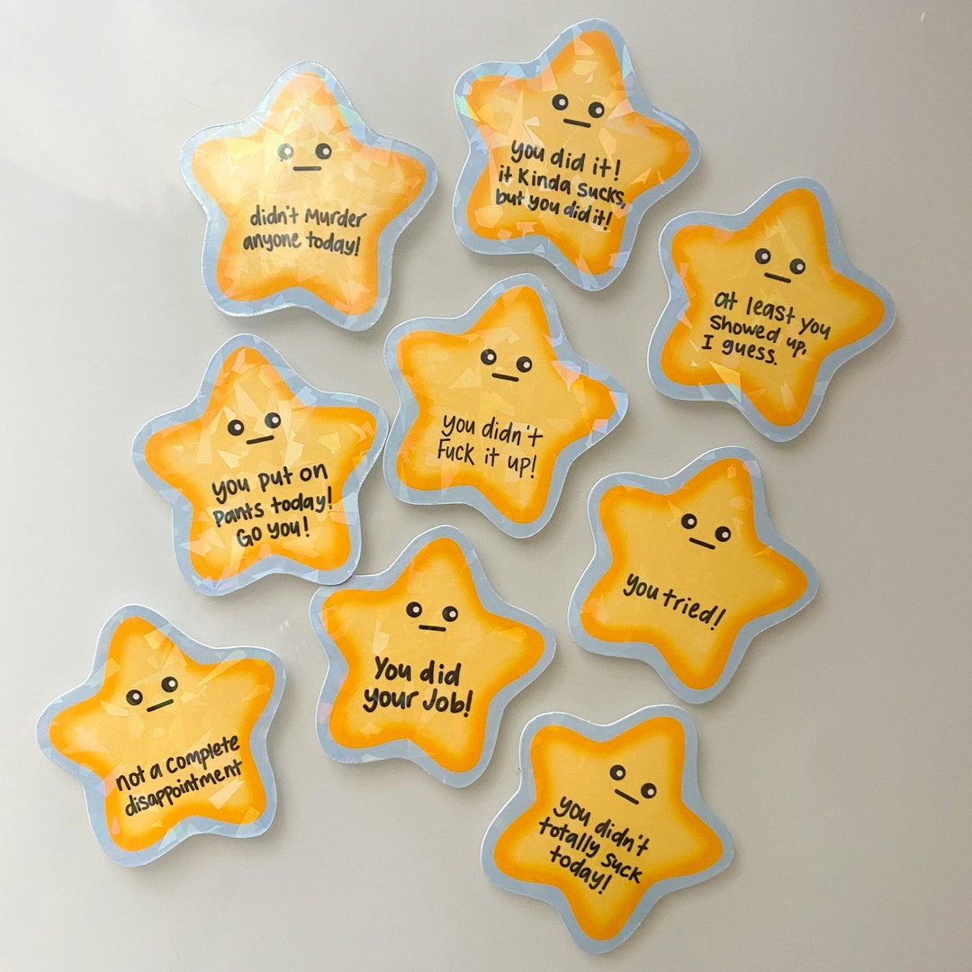 Holographic Gold Star Stickers Funny Stickers Snarky Stickers Sarcastic ...
