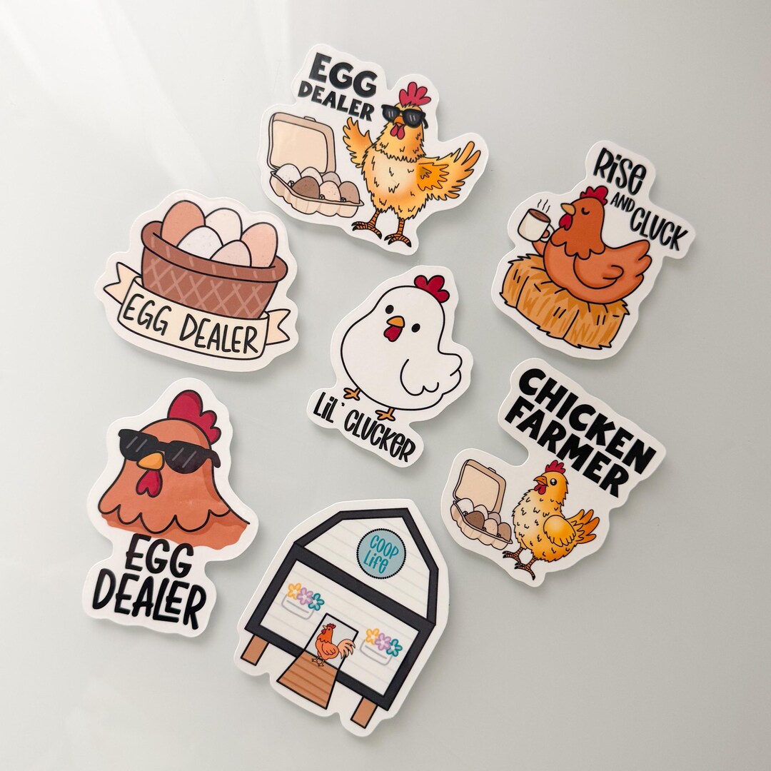 Chicken Farmer Stickers Chicken Stickers Egg Dealer Stickers for Kids ...