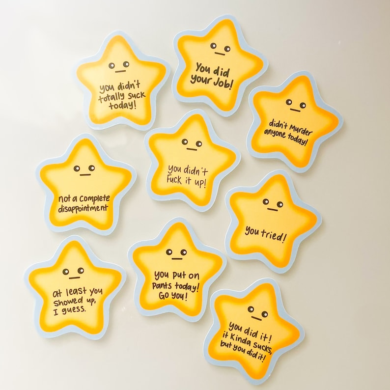 Gold Star Stickers Funny Stickers Snarky Stickers Adult Humor Sarcastic ...