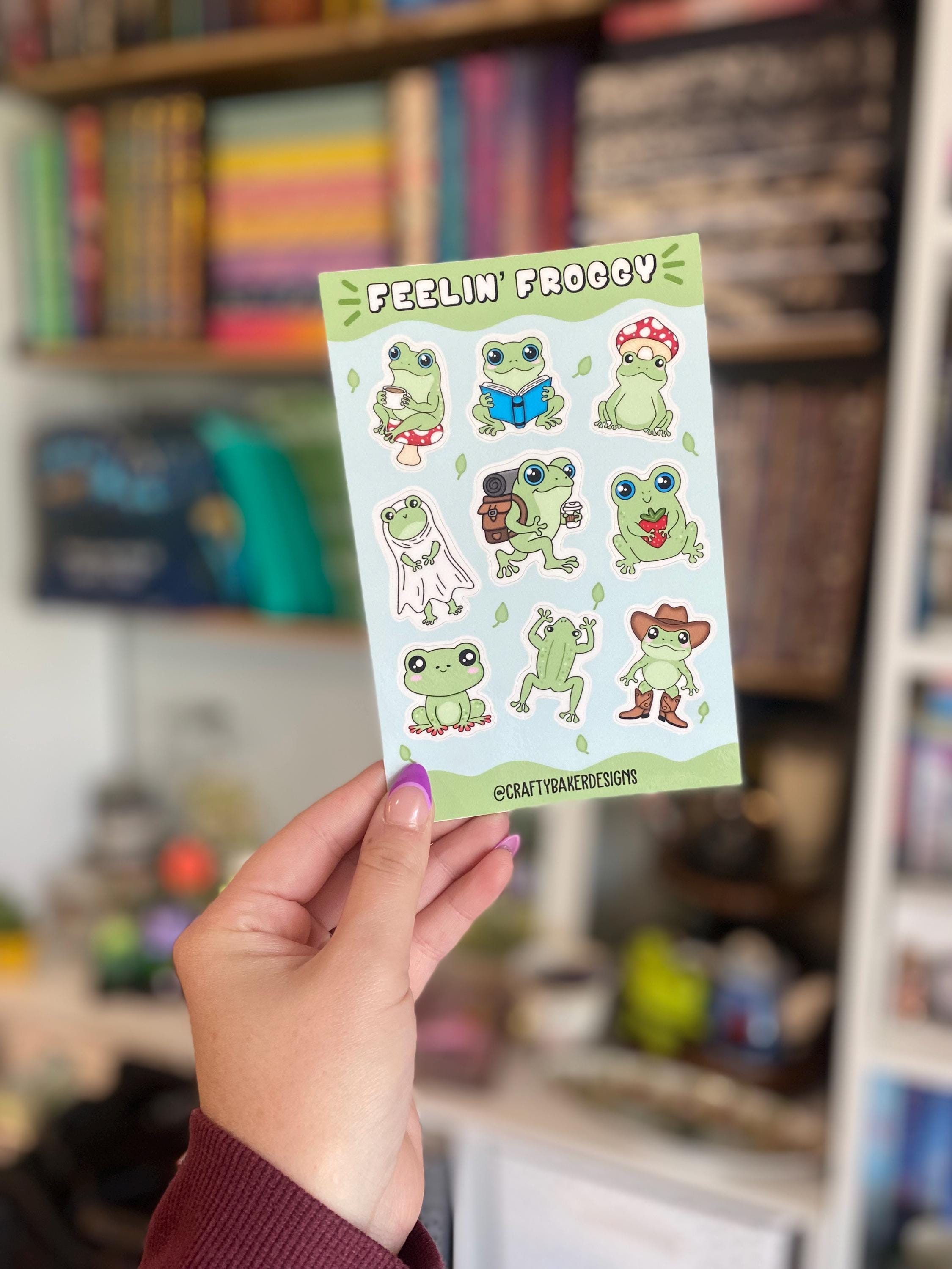 Frog Sticker Sheets Feeling Froggy Stickers Frog Lover Gift Waterproof ...
