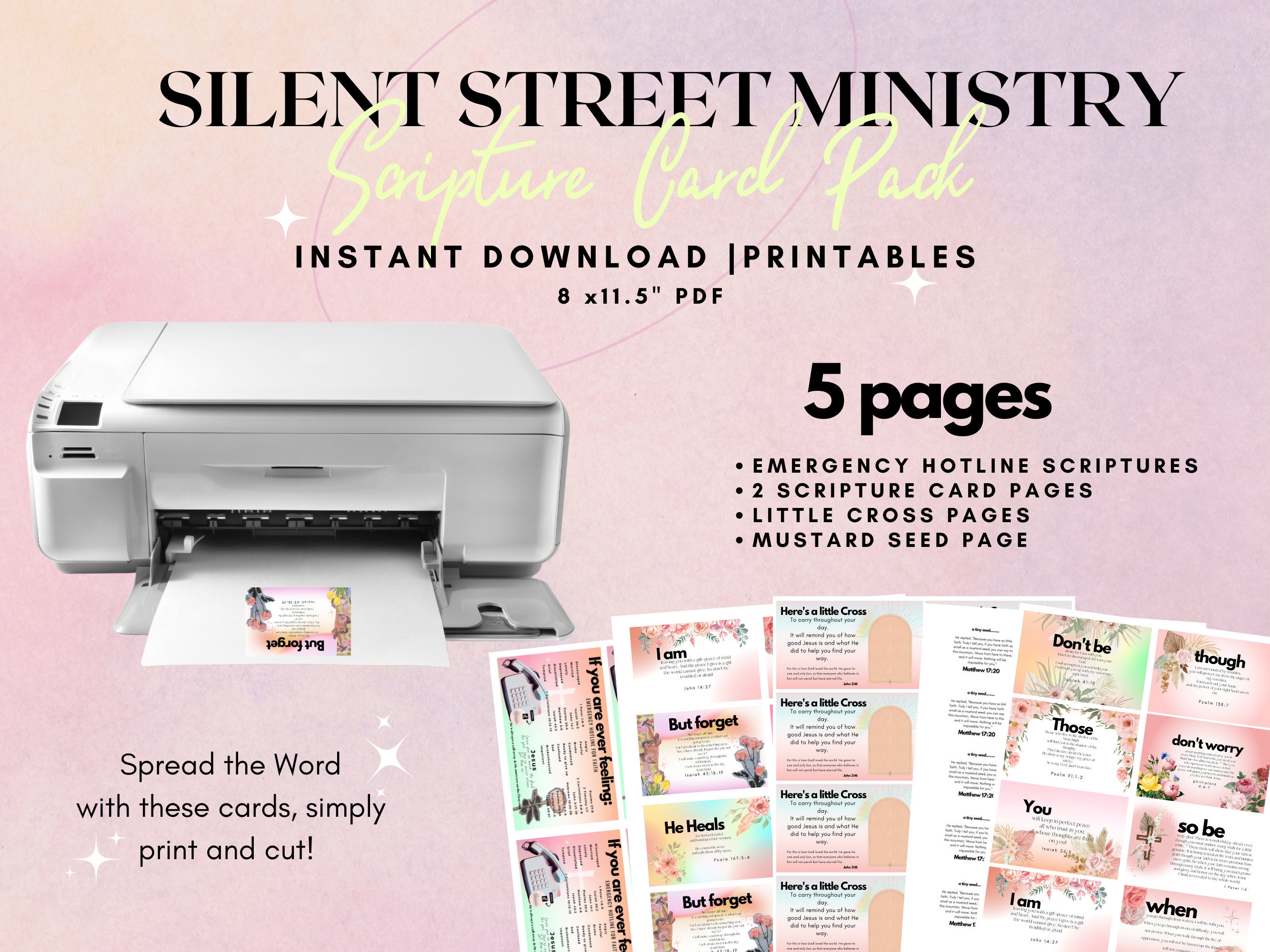 Silent Street Ministry Cards | Bible Verse Kit | Scripture Card ...