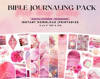 Bible Journaling Digital Stickers & Bookmarks | Bible Art Printables ...