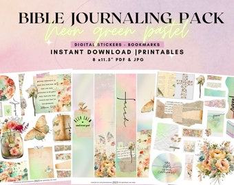 Bible Journaling Digital Stickers & Bookmarks | Bible Art Printables ...
