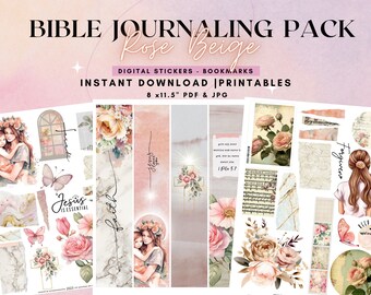 Bible Journaling Digital Stickers & Bookmarks | Bible Art Printables ...