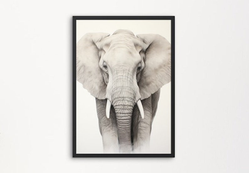 Elephant Wall Art Elephant Painting Impressionist Art Animal Living ...