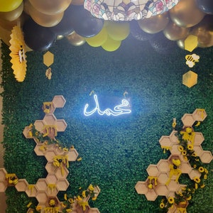 Custom Arabic Neon Sign in Double Line - Etsy