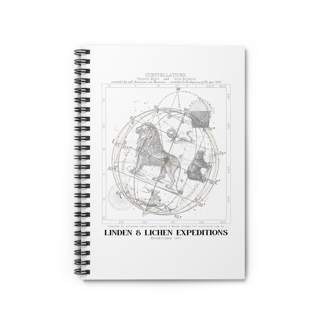 Constellations Map Spiral Notebook Journal - Ruled Line - Etsy
