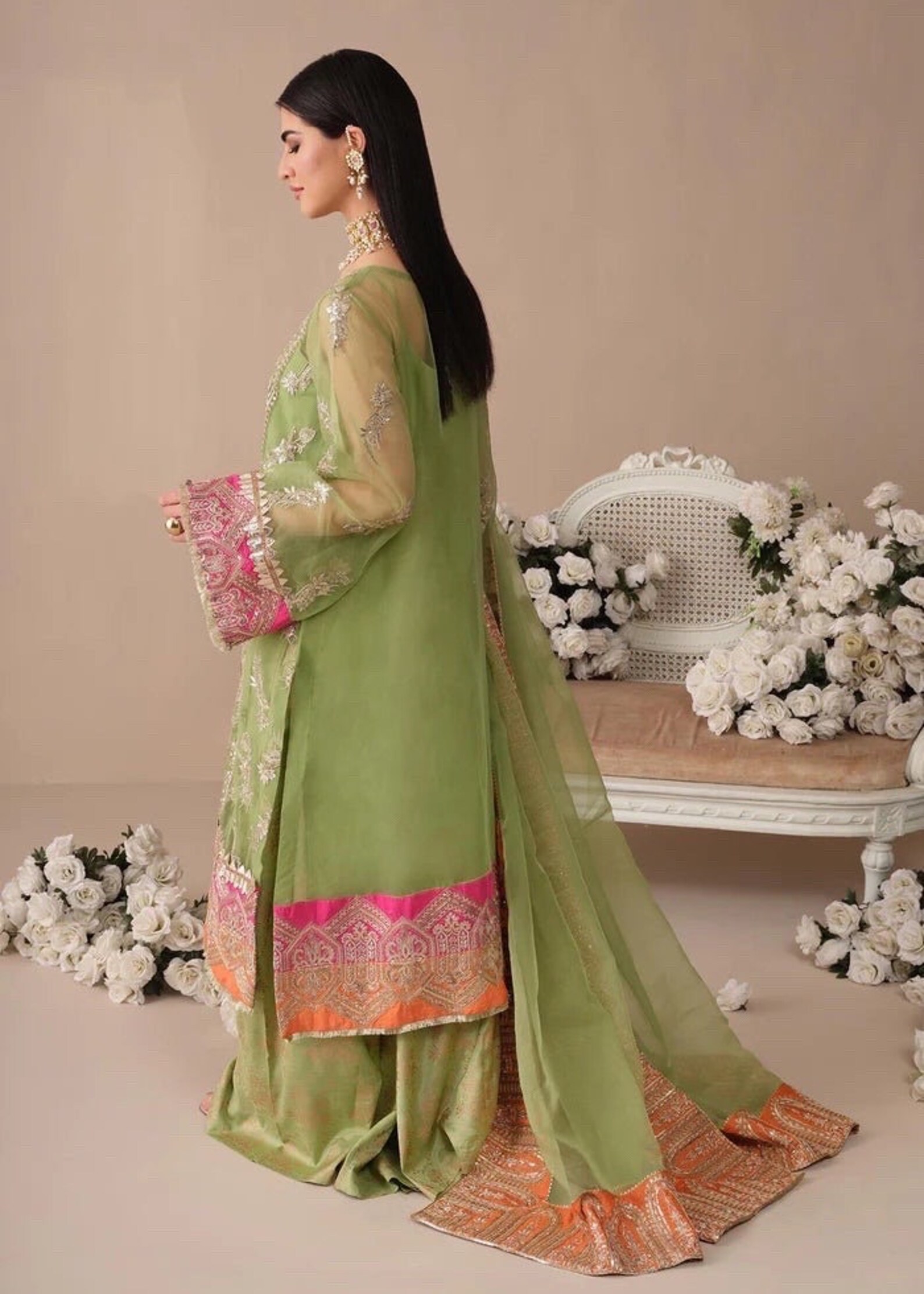 Traditional Pakistani 3-piece Dress Ready to Wear Original Afrozeh With ...