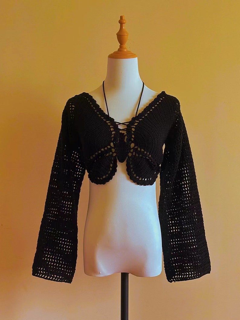Crochet Butterfly Top Handmade Top - Etsy