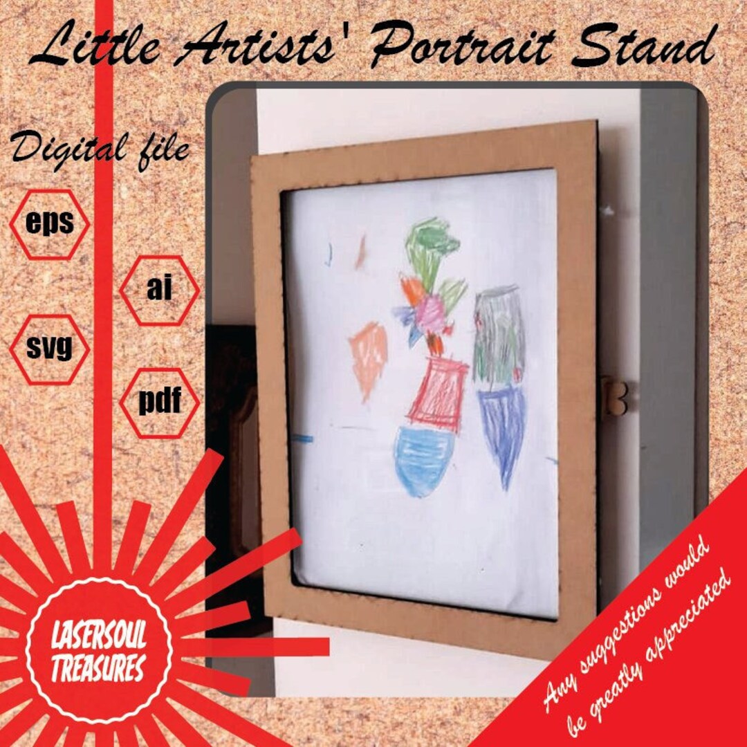 Digital File for Kids' Drawing Frame Display and Store Artwork Ai, Eps ...