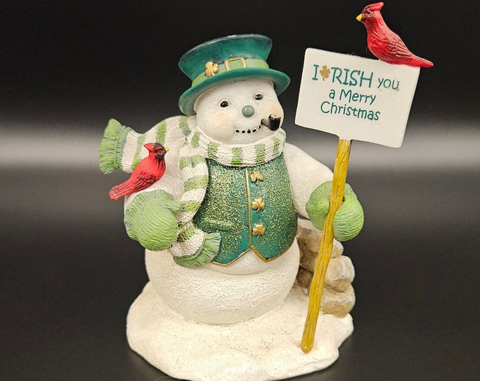 Hamilton Collection Irish Wishes Snowman Figurine I-rish You a Merry ...