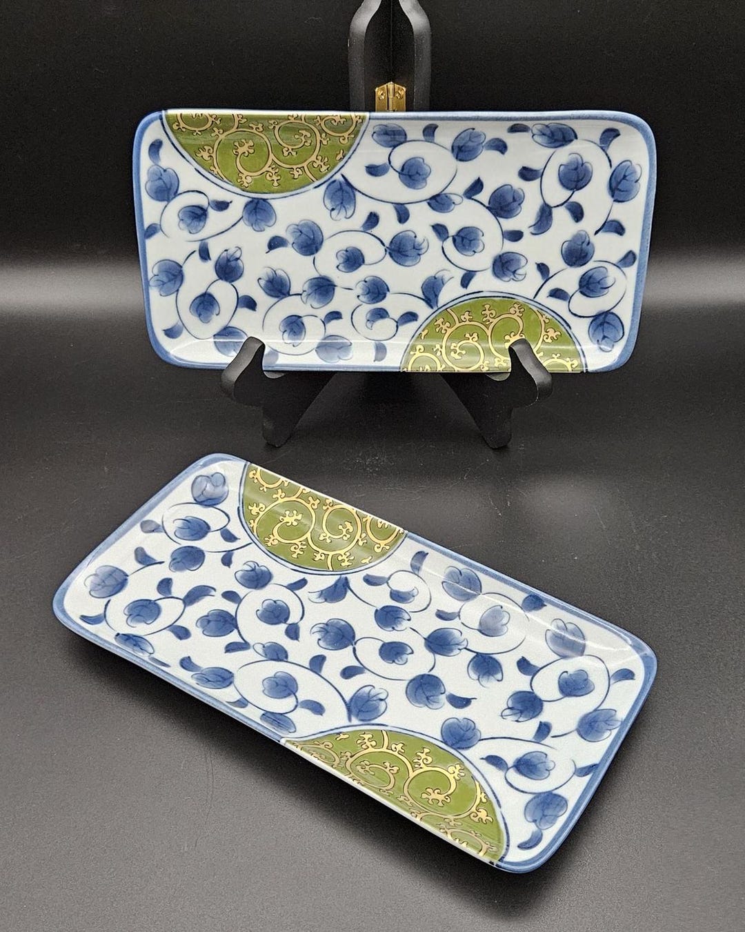 Japanese Handpainted Rectangle Sushi Plates - Relish Dish - Butter ...