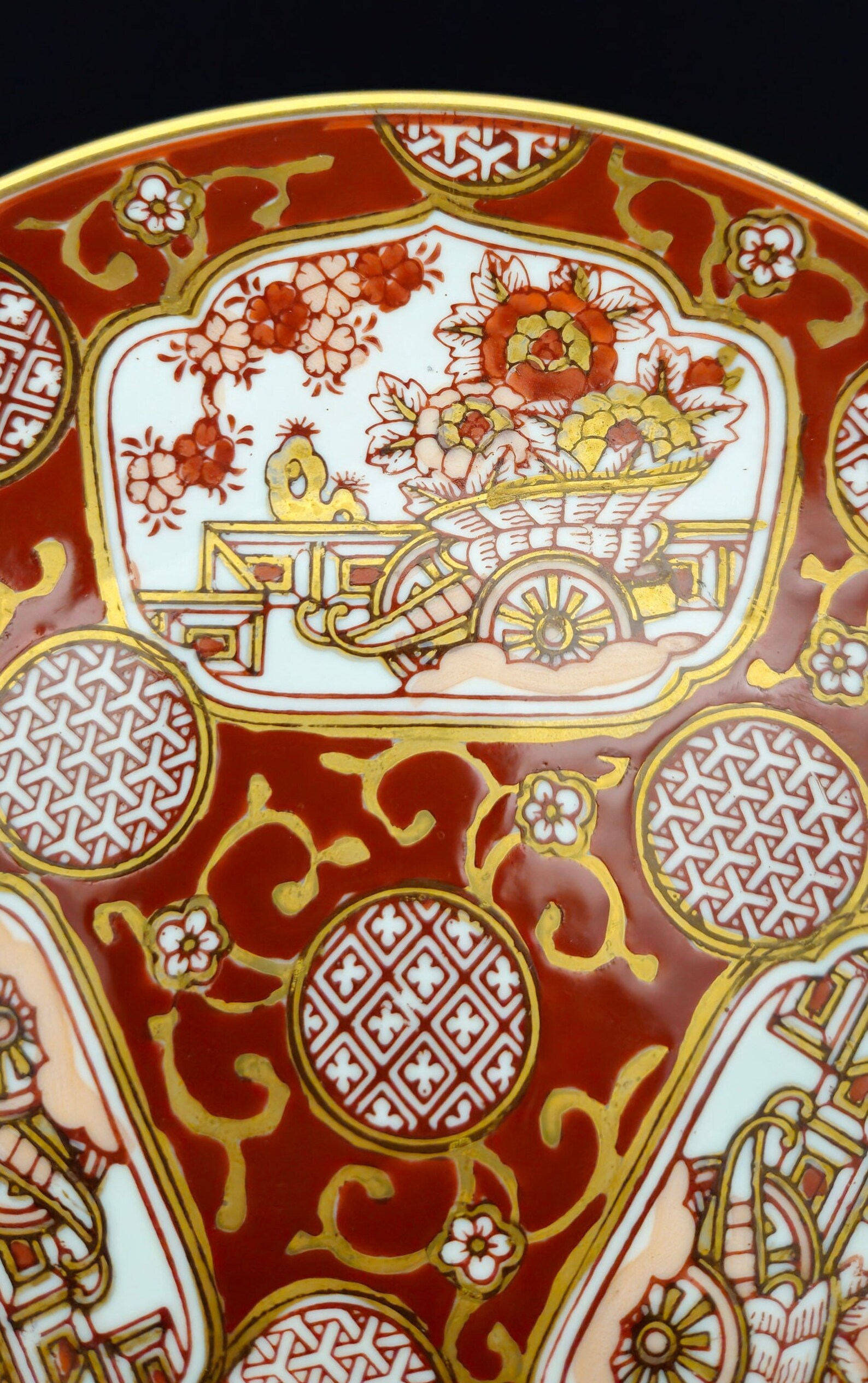 Vintage Gold Imari Plate Hand Painted Decorative Porcelain Dish Wall ...