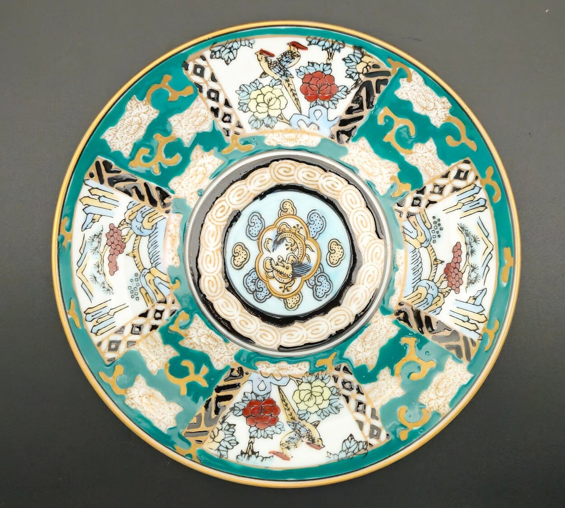 Vintage Gold Imari Plate Hand Painted Decorative Porcelain Dish Wall ...