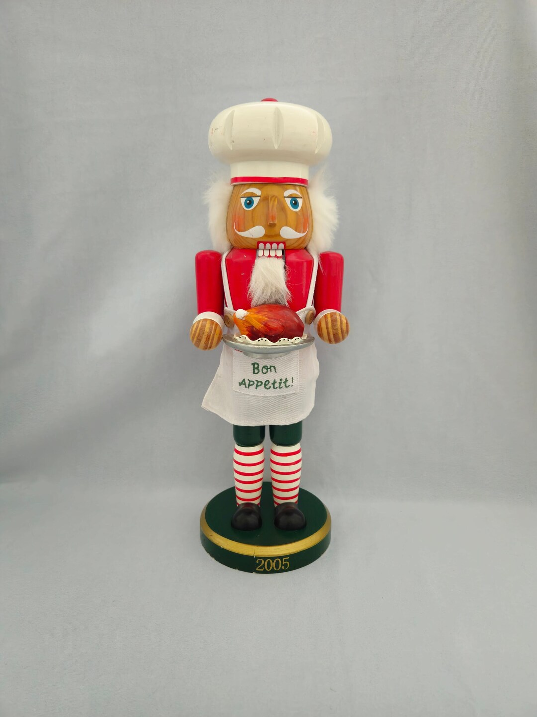 Nutcracker Chef Cook - With Turkey on Tray - Wooden Christmas Holiday ...
