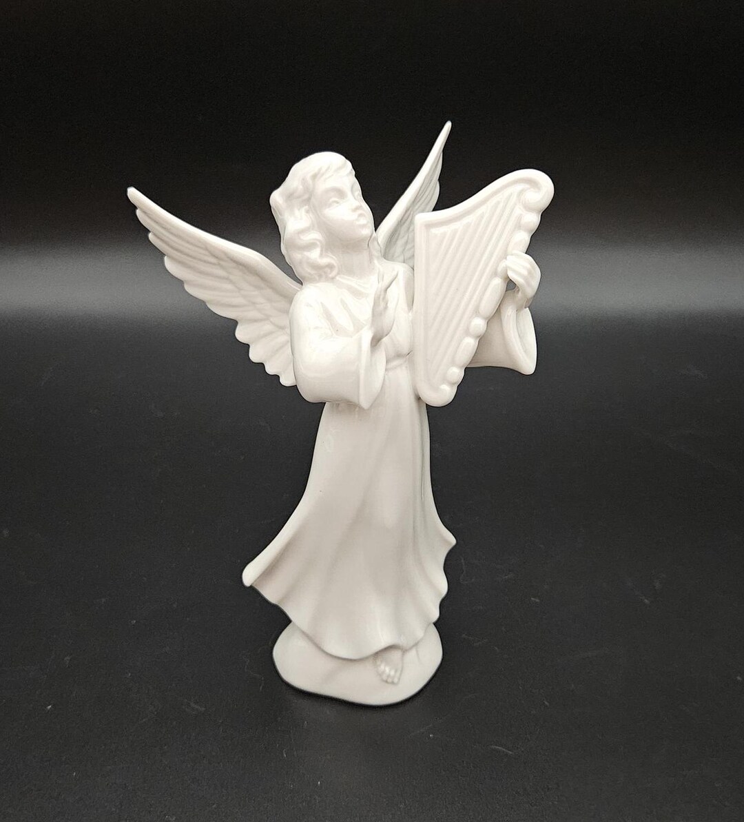 Vintage Dresden Germany Porcelain Angel Figurine – Harp Player ...