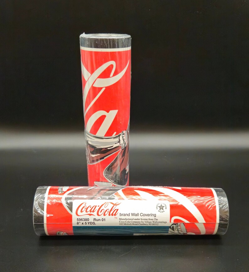 Vintage Coca-cola Border Wallpaper Roll Pair - Decorative Wall Paper 8 ...