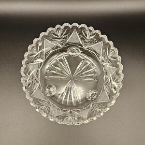 Vintage Cut Glass Bowl Lead Crystal Footed Bowl - Etsy
