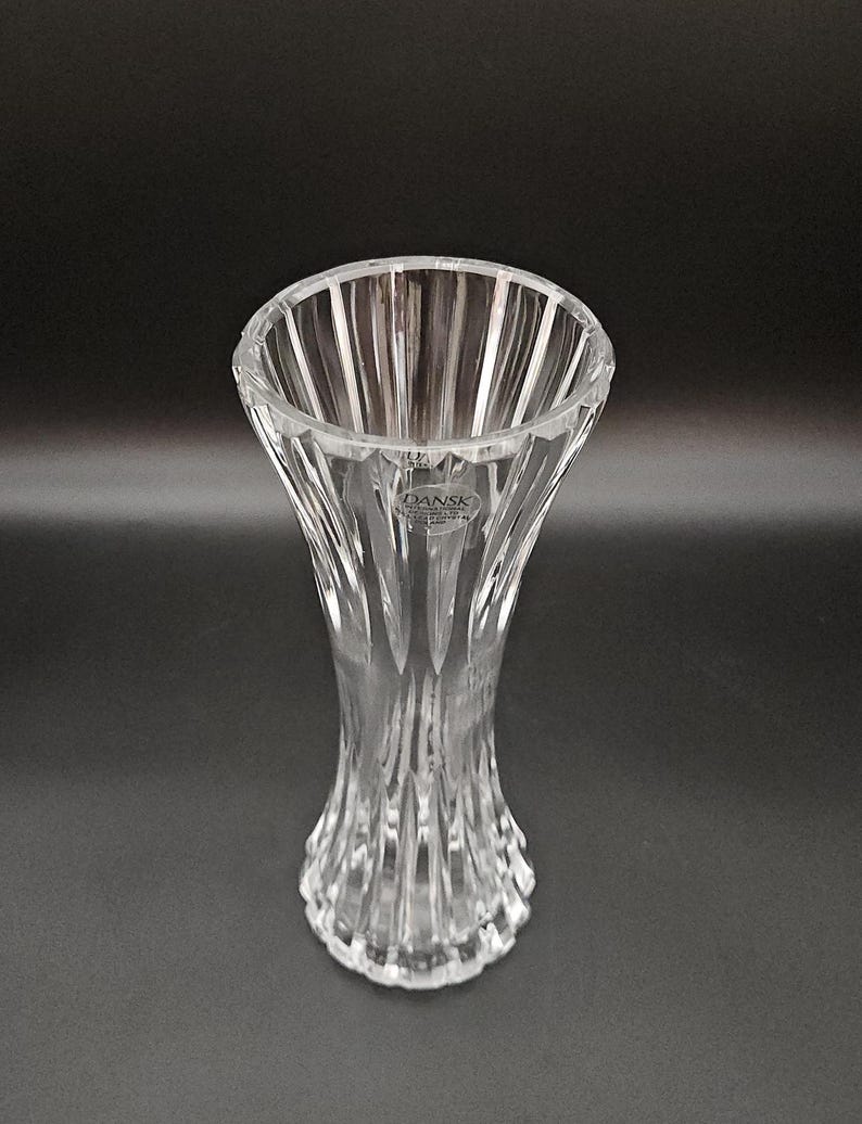 Vintage Cut Crystal Vase - by Dansk Poland - Heavy 8 1/4" Tall Bud Vase ...