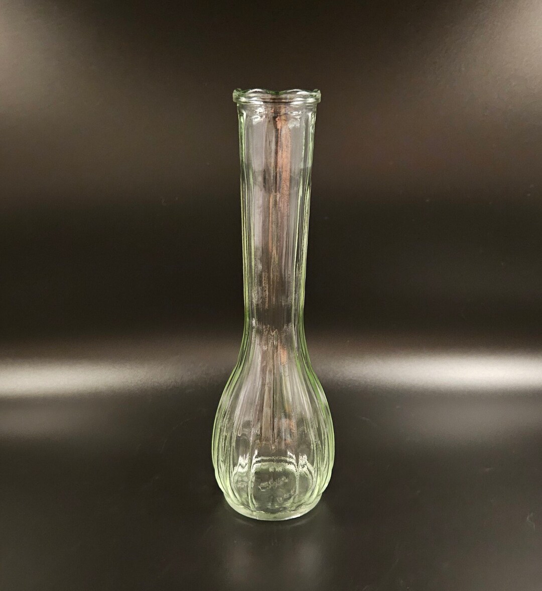 Vintage Mid Century PGC 1200 Clear Spiral Scalloped Glass Flower 8.5 ...