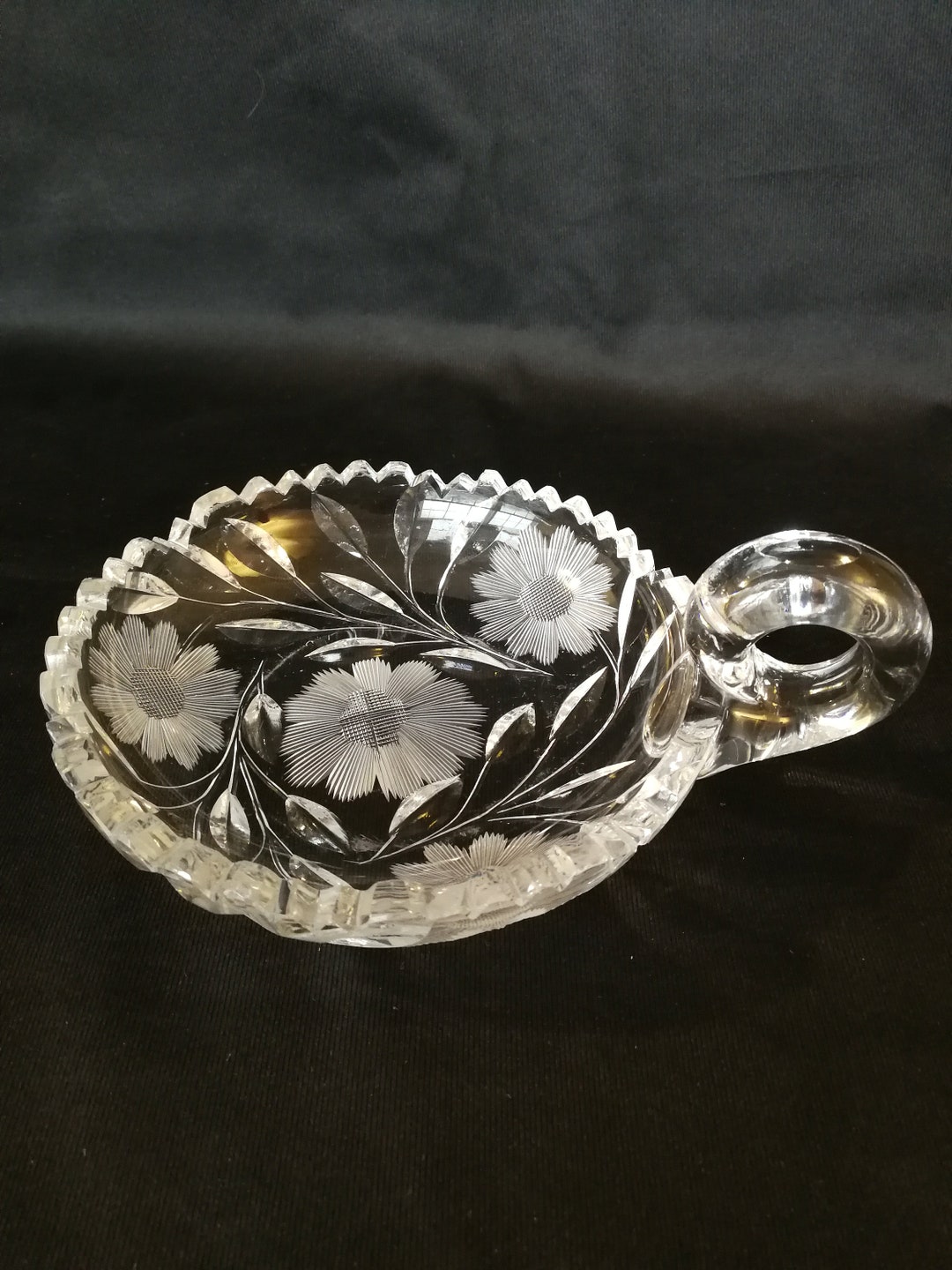Antique Nappy Dish / Bowl With Handle by Mckee Innovations Flower ...