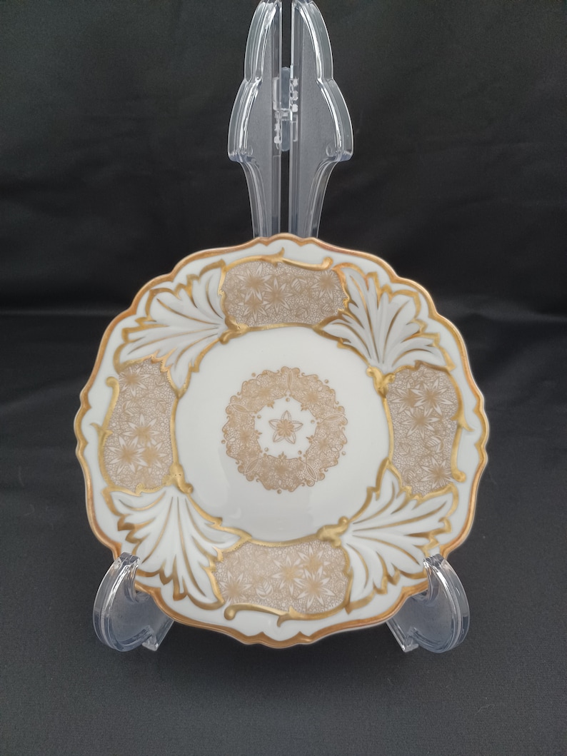 Vintage Weimar Porcelain Gold Floral Motif Platter Plate Weimar East ...