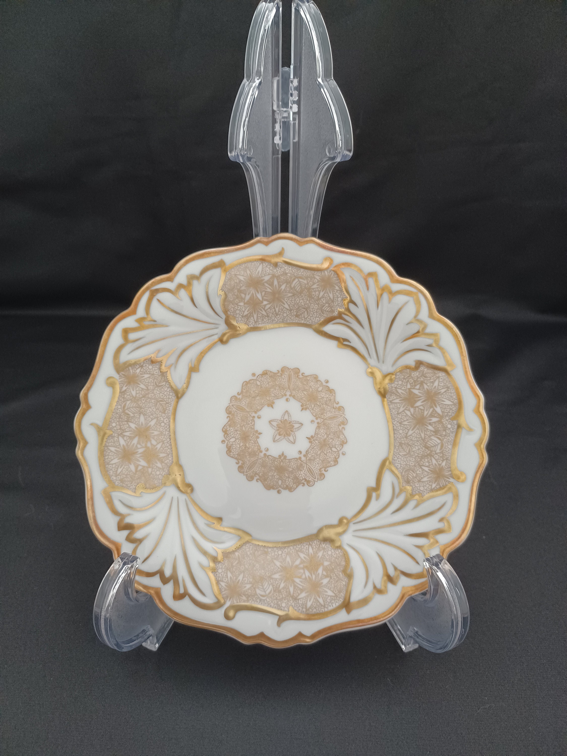 Vintage Weimar Porcelain Gold Floral Motif Platter Plate Weimar East ...