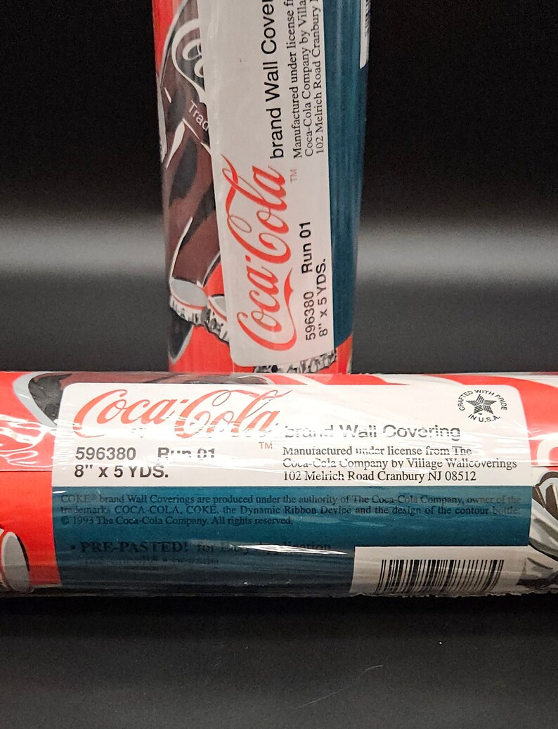 Vintage Coca-cola Border Wallpaper Roll Pair - Decorative Wall Paper 8 ...