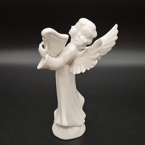 Vintage Dresden Germany Porcelain Angel Figurine – Harp Player ...