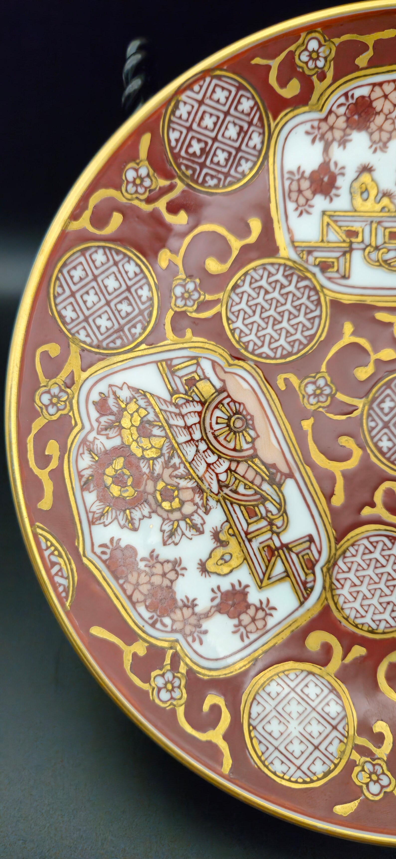 Vintage Gold Imari Plate Hand Painted Decorative Porcelain Dish Wall ...