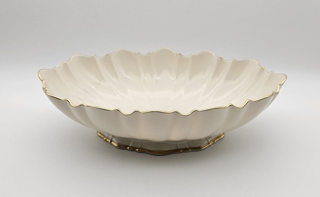 Lenox Centerpiece Bowl - Symphony Gold Trim Collection - Ivory ...