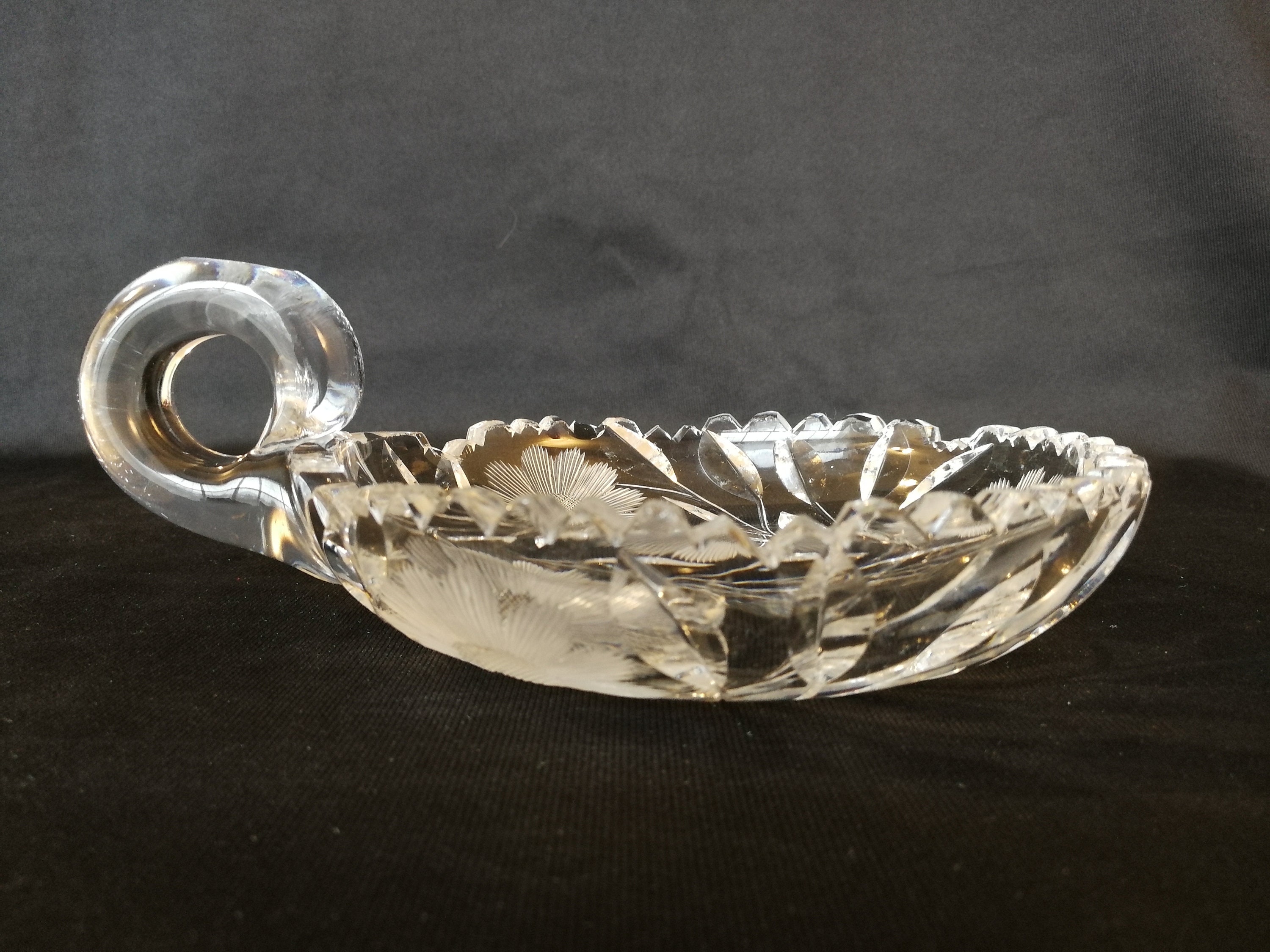Antique Nappy Dish / Bowl With Handle by Mckee Innovations Flower ...