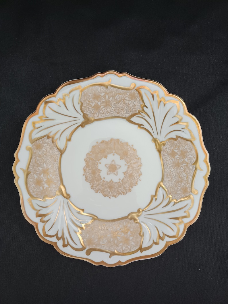 Vintage Weimar Porcelain Gold Floral Motif Platter Plate Weimar East ...