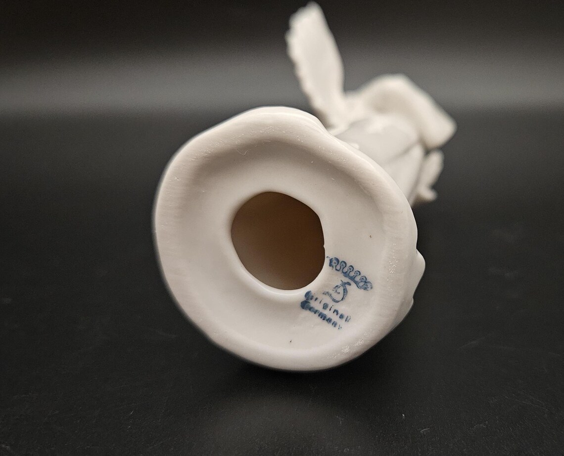 Vintage Dresden Germany White Porcelain Angel Figurine Conductor ...